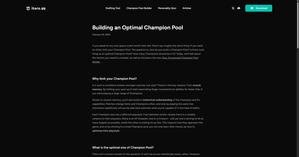Building an Optimal Champion Pool | iTero - League of Legends AI Coach