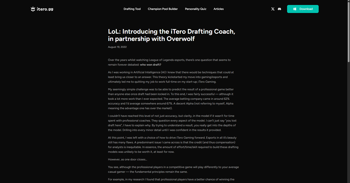 LoL: Introducing the iTero Drafting Coach, in partnership with Overwolf ...